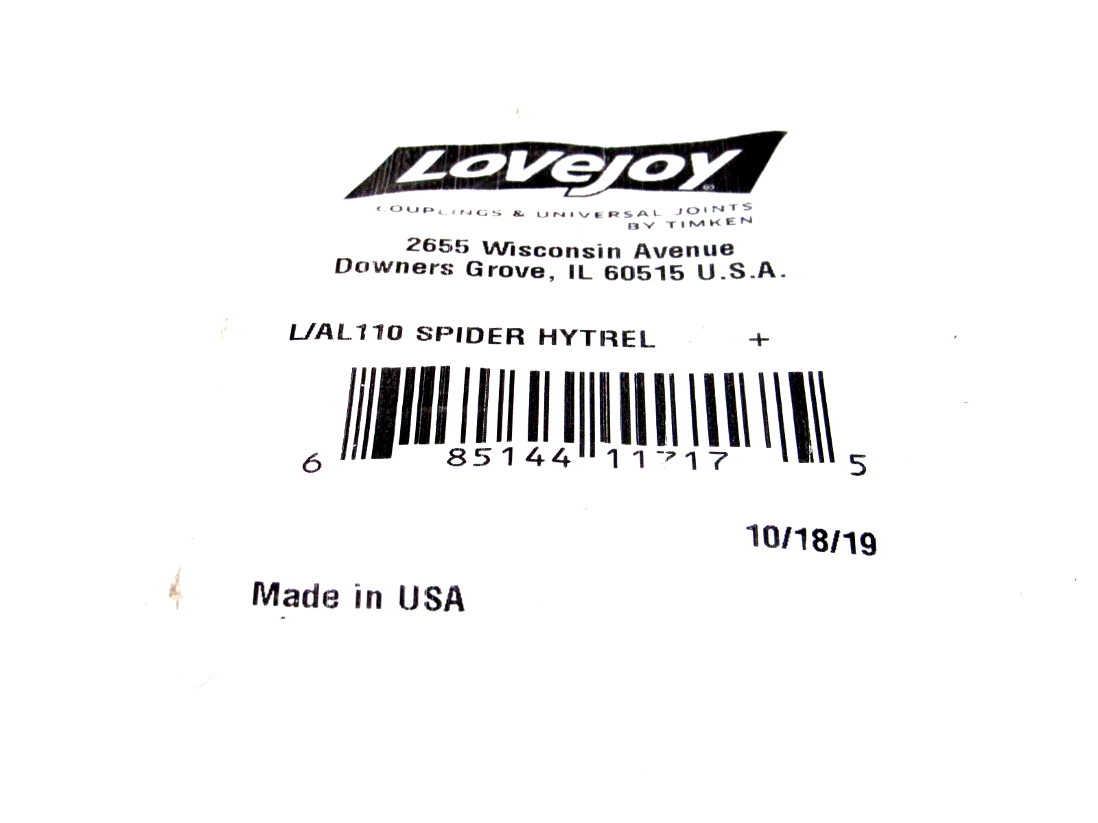 NEW LOVEJOY L/AL110 SPIDER HYTREL LAL110 - SB Industrial Supply, Inc.