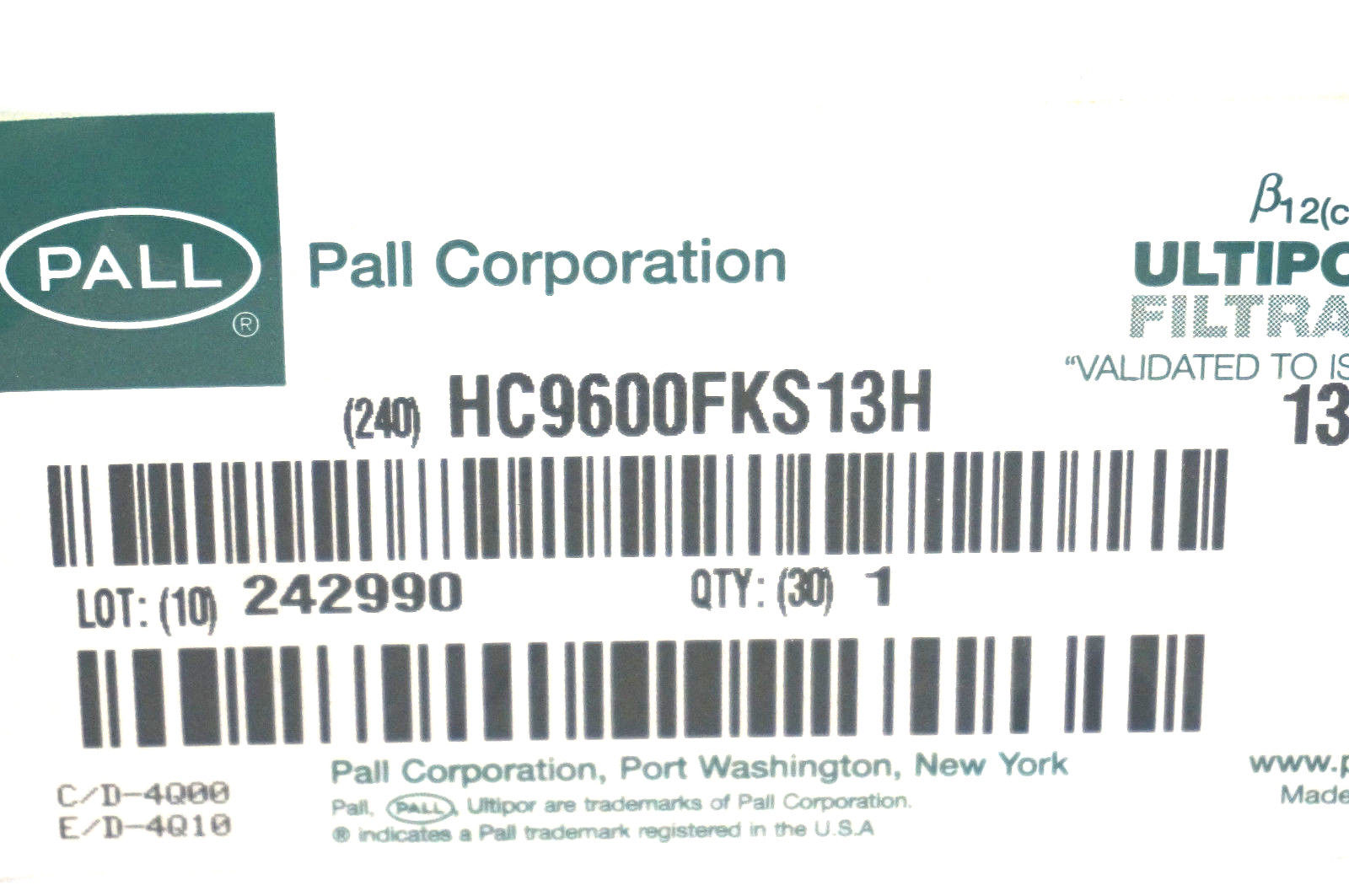 NEW PALL HC9600FKS13H FILTER - SB Industrial Supply, Inc.