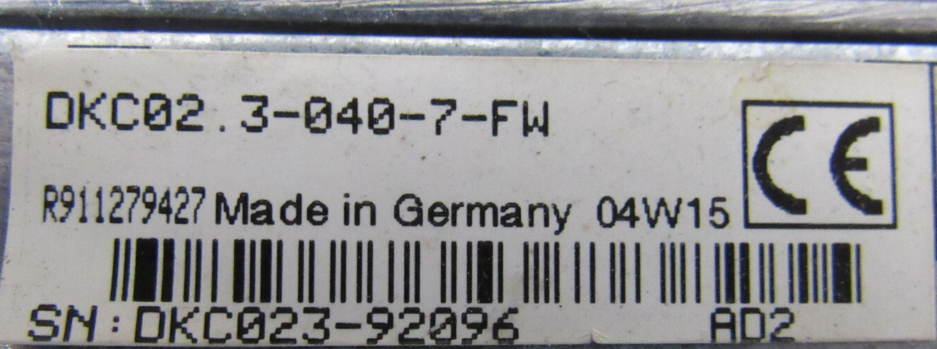 USED REXROTH R911279427 SERVO DRIVE DKC02.3-040-7-FW R911290389 - SB ...