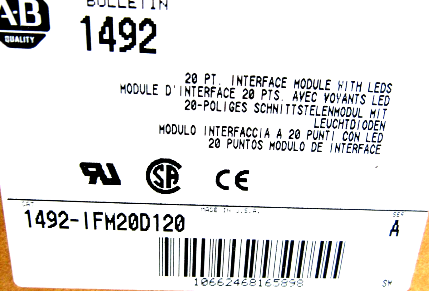 ALLEN BRADLEY 1492-IFM20D120 INTERFACE MODULE 1492IFM20D120 NEW ...
