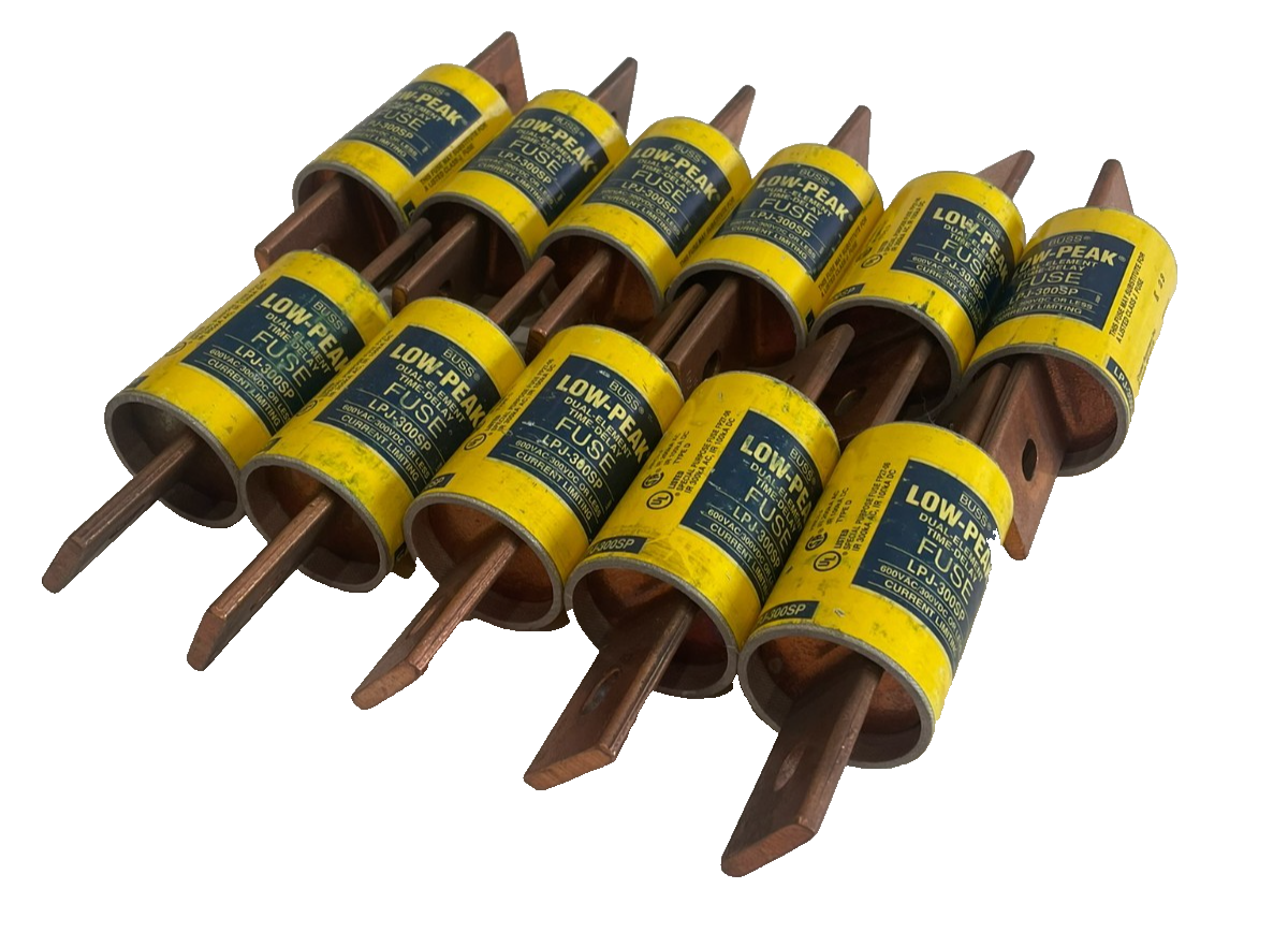 NEW LOT OF 11 BUSSMANN LPJ-300SP FUSES 600VAC 300VDC LPJ300SP - SB ...