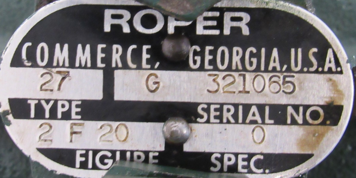 NEW ROPER 2F20 GEAR PUMP TYPE 27 - SB Industrial Supply, Inc.