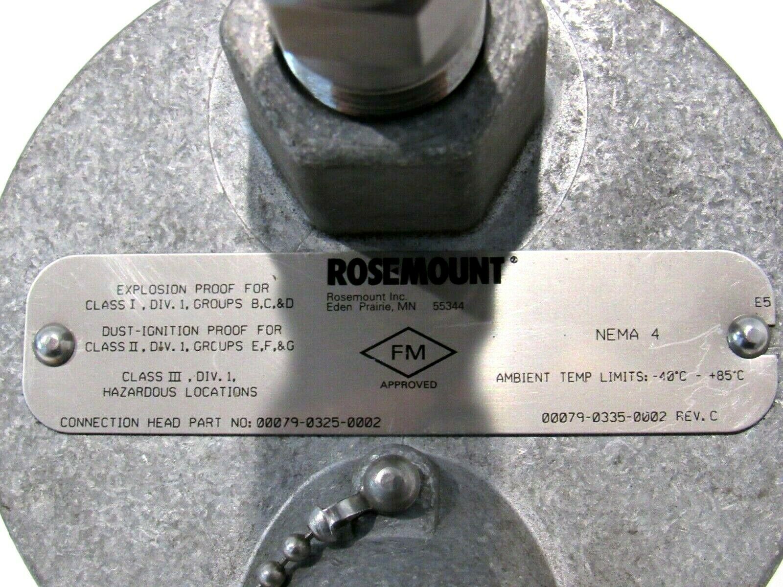 NEW ROSEMOUNT 00079-0335-0002 THERMOCOUPLE & CONNECTION HEAD ...