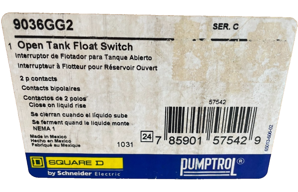NEW SQUARE D 9036GG2 OPEN TANK FLOAT SWITCH SER. C - SB Industrial Supply, Inc.
