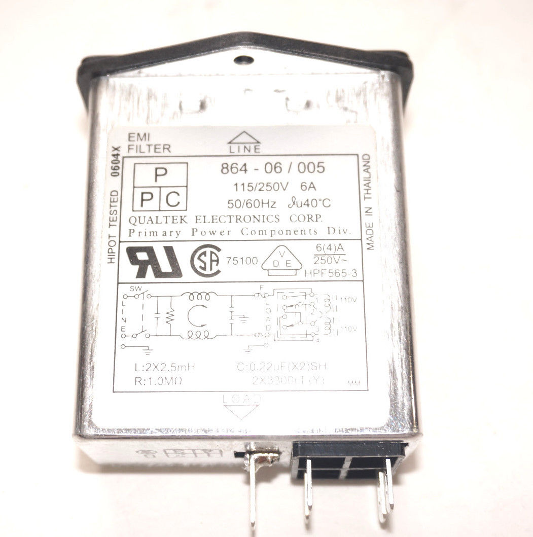 USED QUALTEK ELECATRONICS 864-06/005 EMI FILTER 86406005 - SB ...