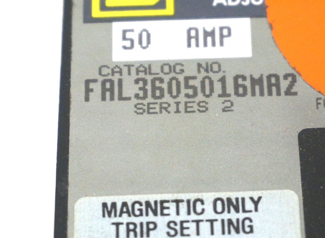 SQUARE D FAL3605016MA2 CIRCUIT BREAKER 50A, SERIES 2 - SB Industrial ...