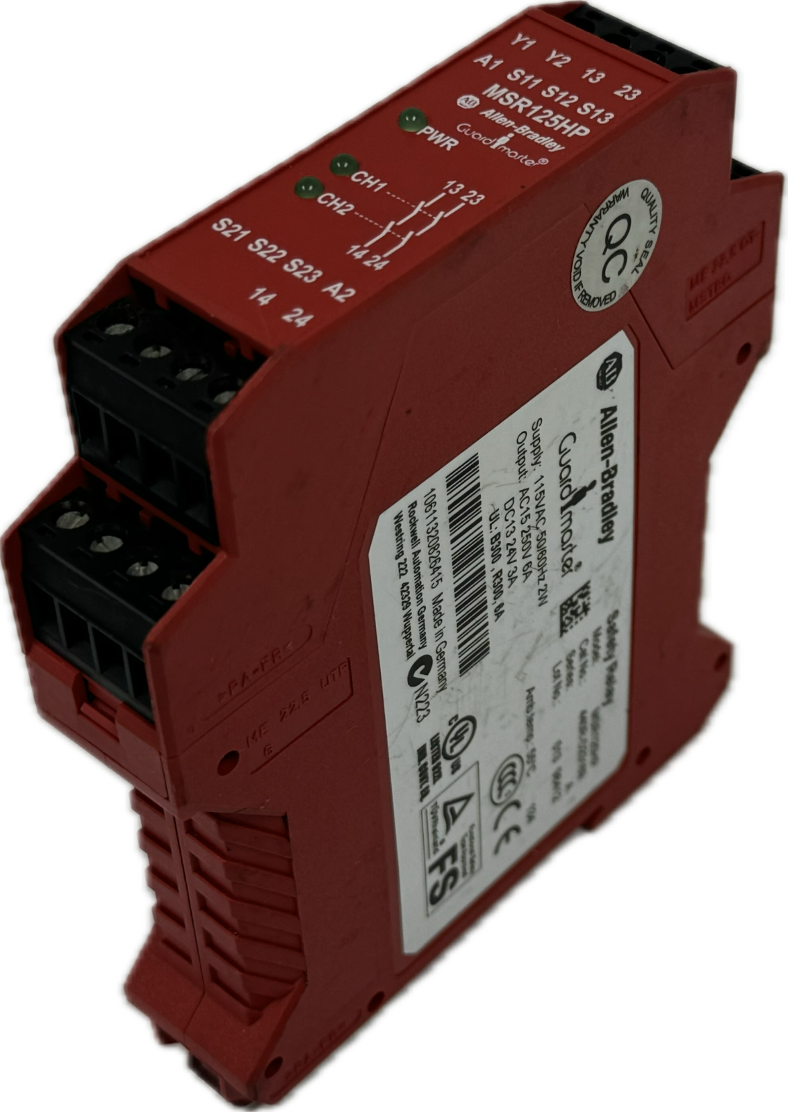 USED ALLEN BRADLEY 440R-D23169 SAFETY RELAY 115VAC 50/60HZ MSR125HP ...