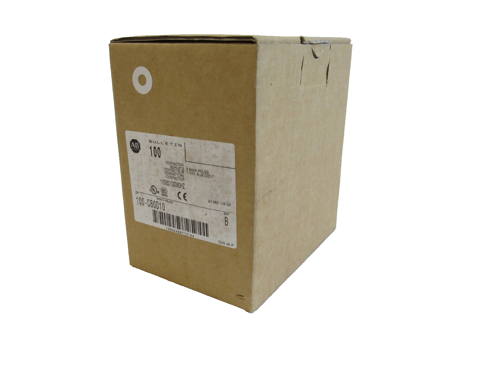ALLEN BRADLEY 100-C60D10 CONTACTOR SER. B 100C60D10 NEW, SURPLUS - SB ...