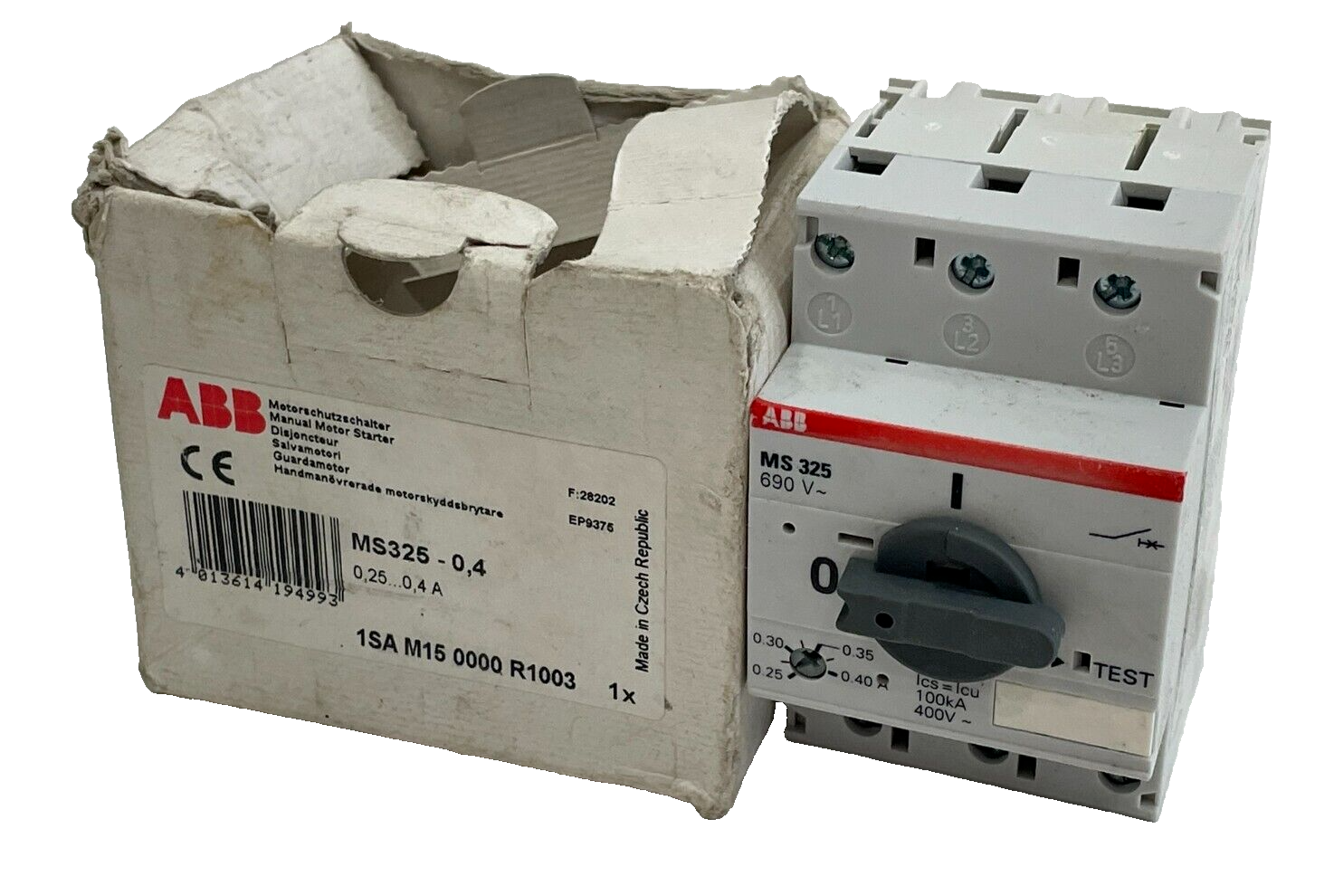 NEW ABB MS325-0,4 MANUAL MOTOR STARTER 1SAM15000R1003 - SB Industrial ...
