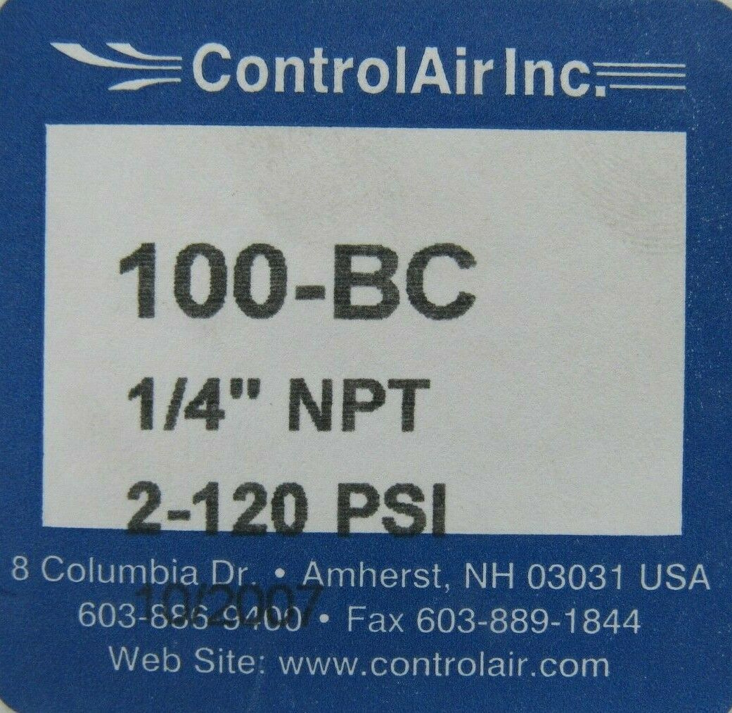 NEW CONTROLAIR 100-BC REGULATOR 1/4" 2-120 PSI 100BC - SB Industrial ...