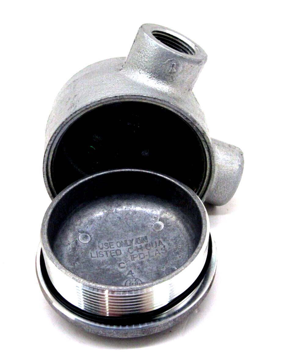 NEW EATON GUAL26 CONDUIT OUTLET BOX W/ O-RING, GASKET AND GROUND SCREW ...