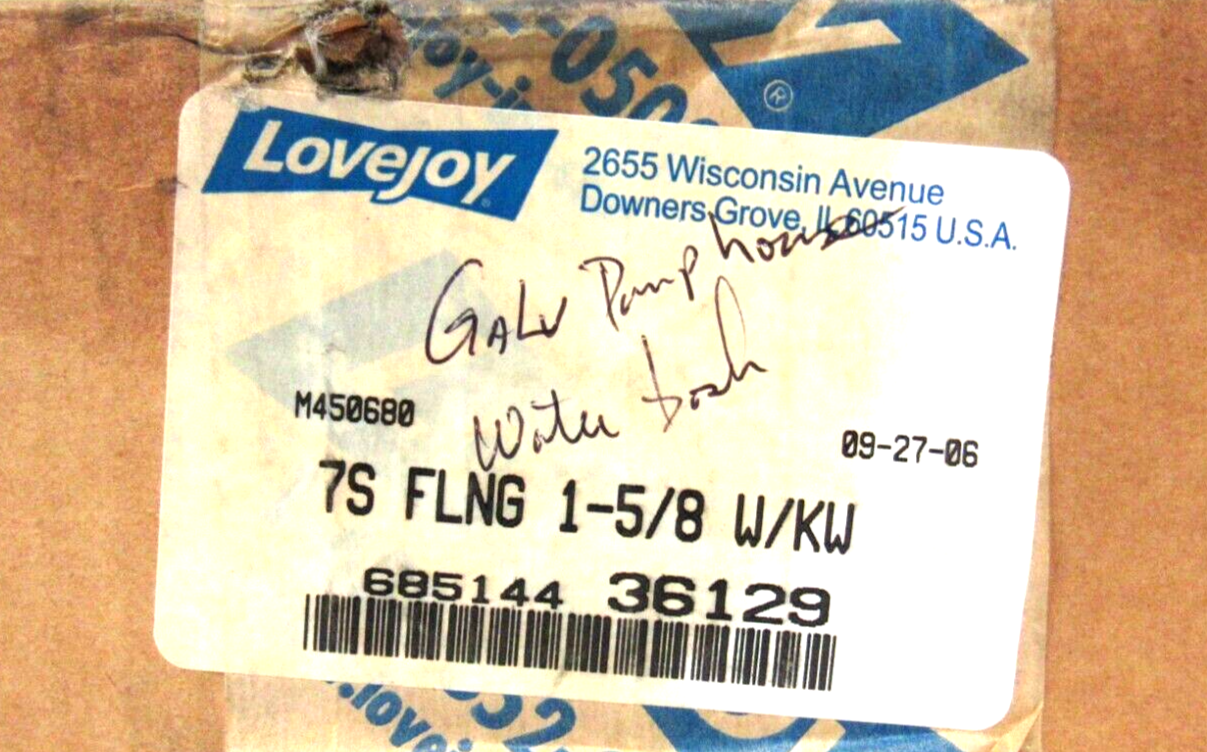 NEW LOVEJOY 68514436129 7S FLNG 1-5/8 W/KW - SB Industrial Supply, Inc.