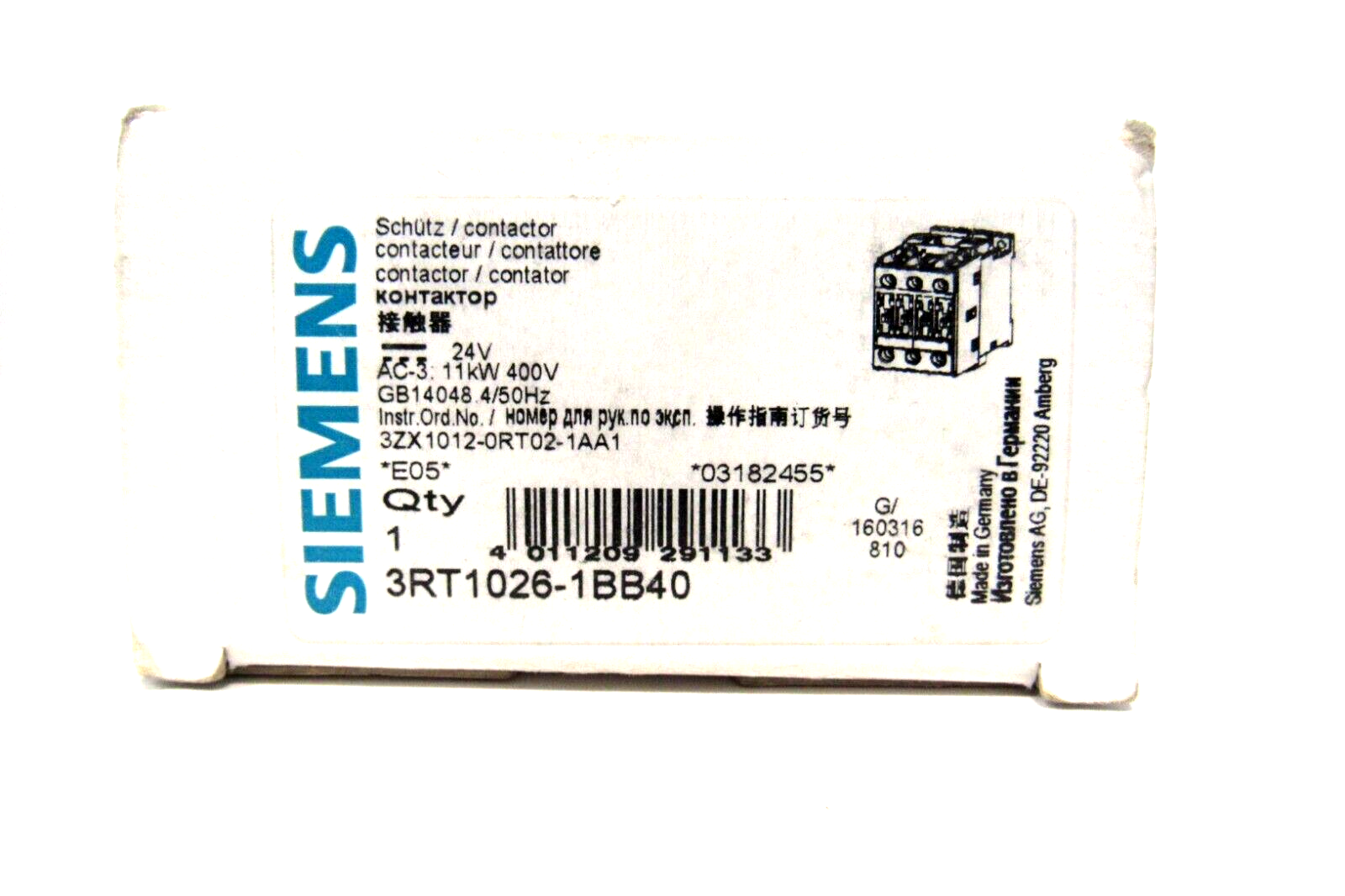NEW SIEMENS 3RT1026-1BB40 CONTACTOR 3RT10261BB40 - SB Industrial Supply ...