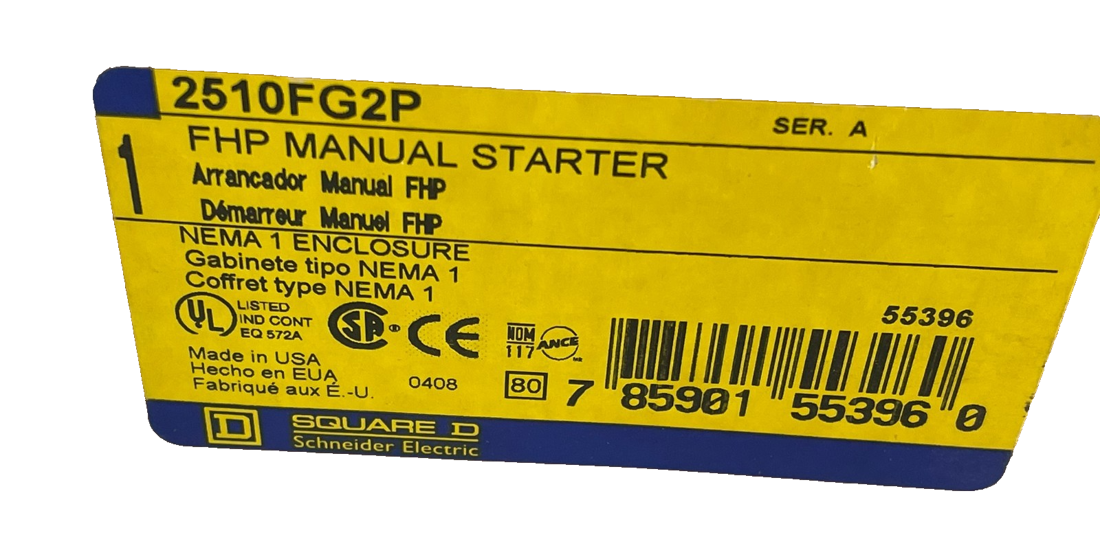 NEW SQUARE D 2510FG2P FHP MANUAL STARTER SER. A - SB Industrial Supply ...