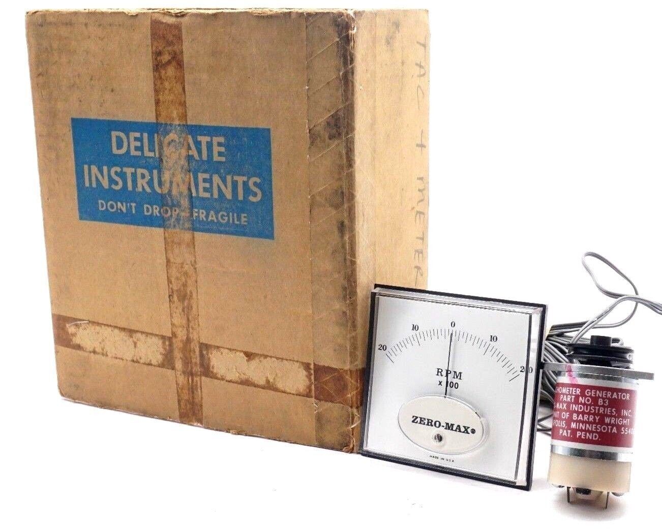 NEW ZERO-MAX INDUSTRIES B3 TACHOMETER GENERATOR - SB Industrial Supply ...